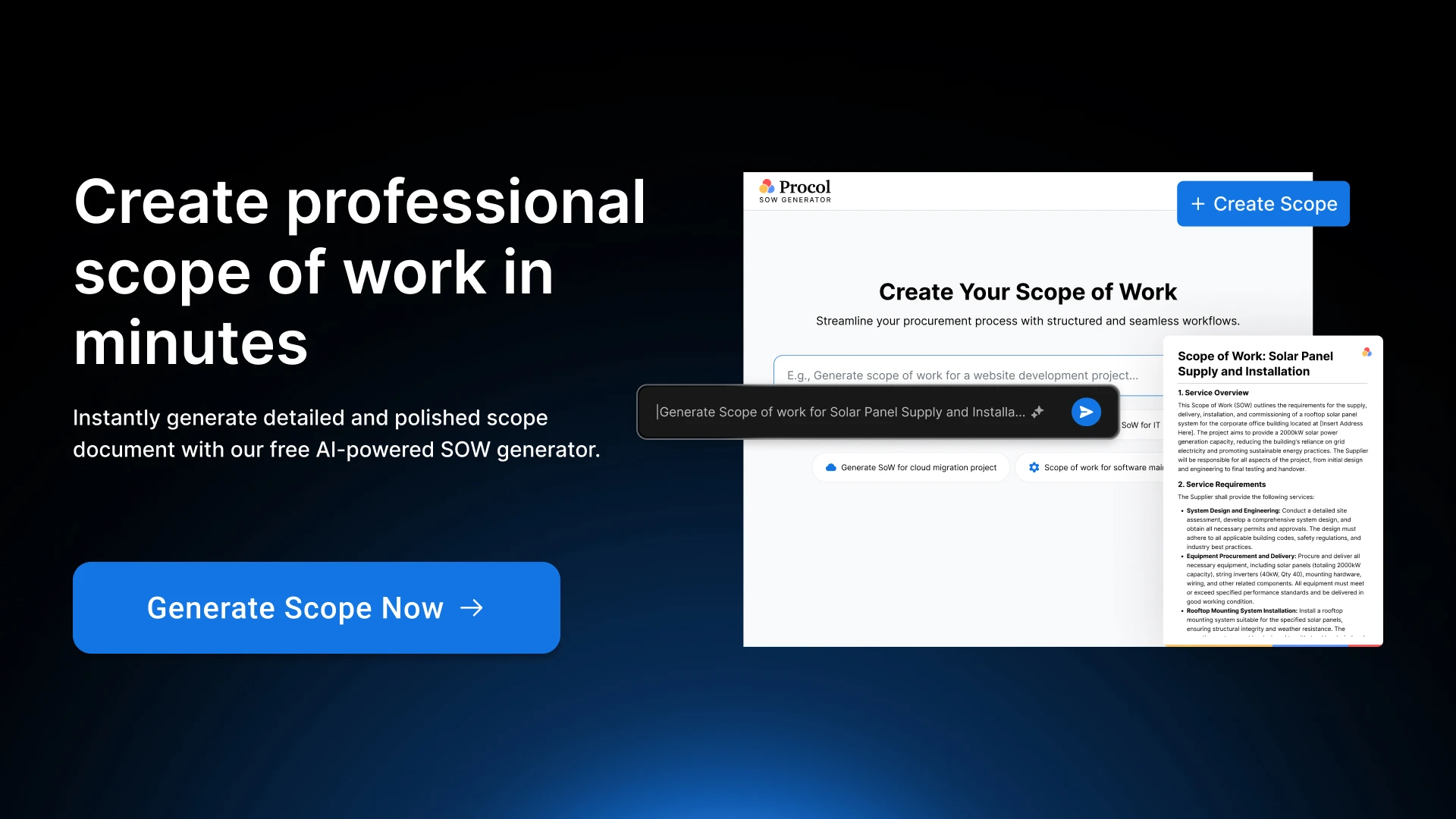 Free scope of work generator | Create custom SOWs instantly