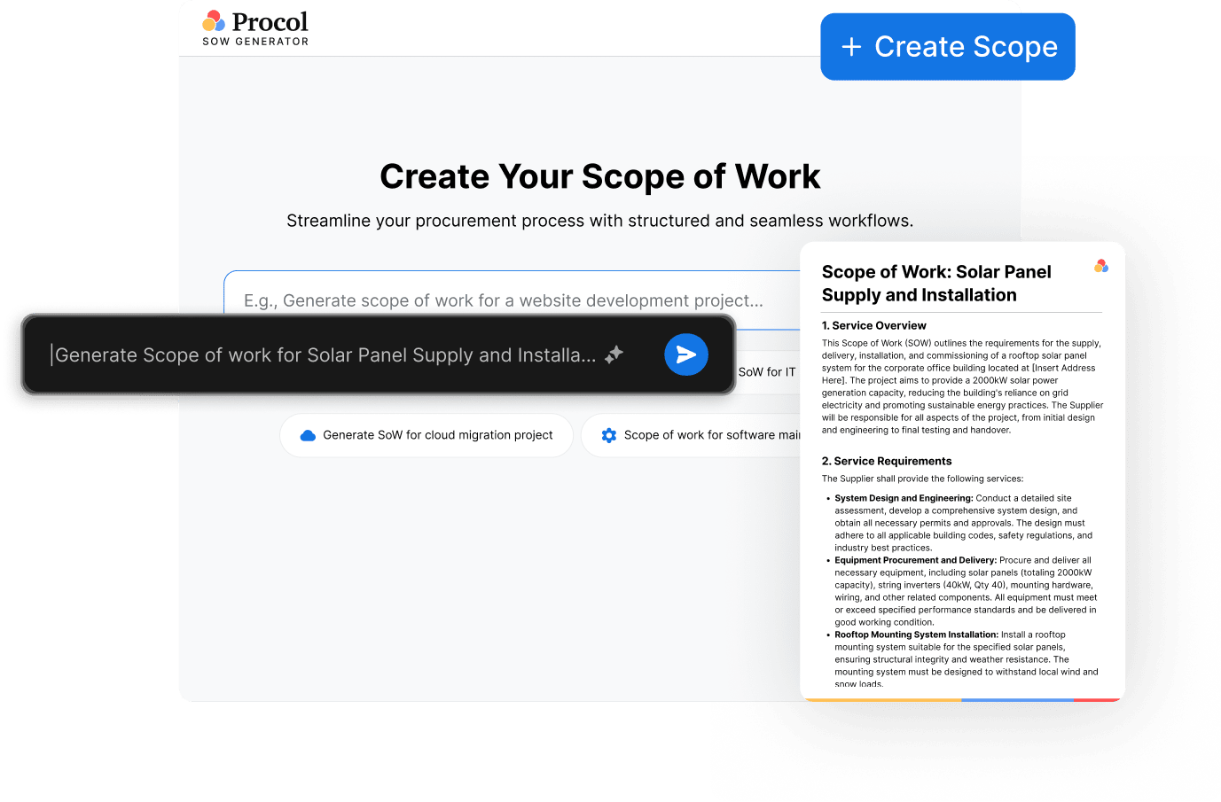 Free scope of work generator | Create custom SOWs instantly