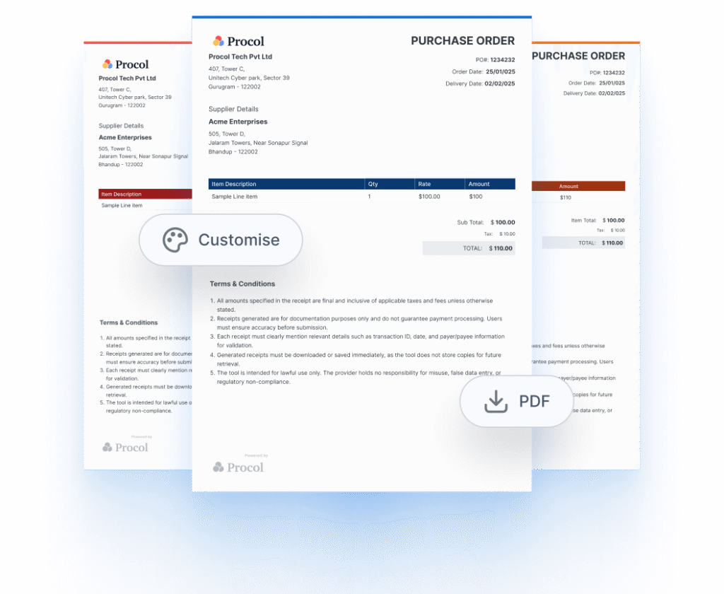 Try the best online Purchase Order Generator
