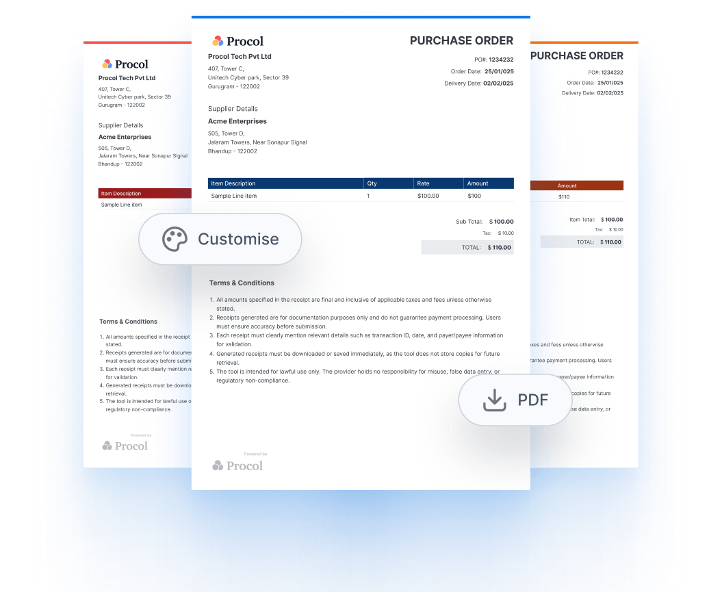 Try the best online Purchase Order Generator
