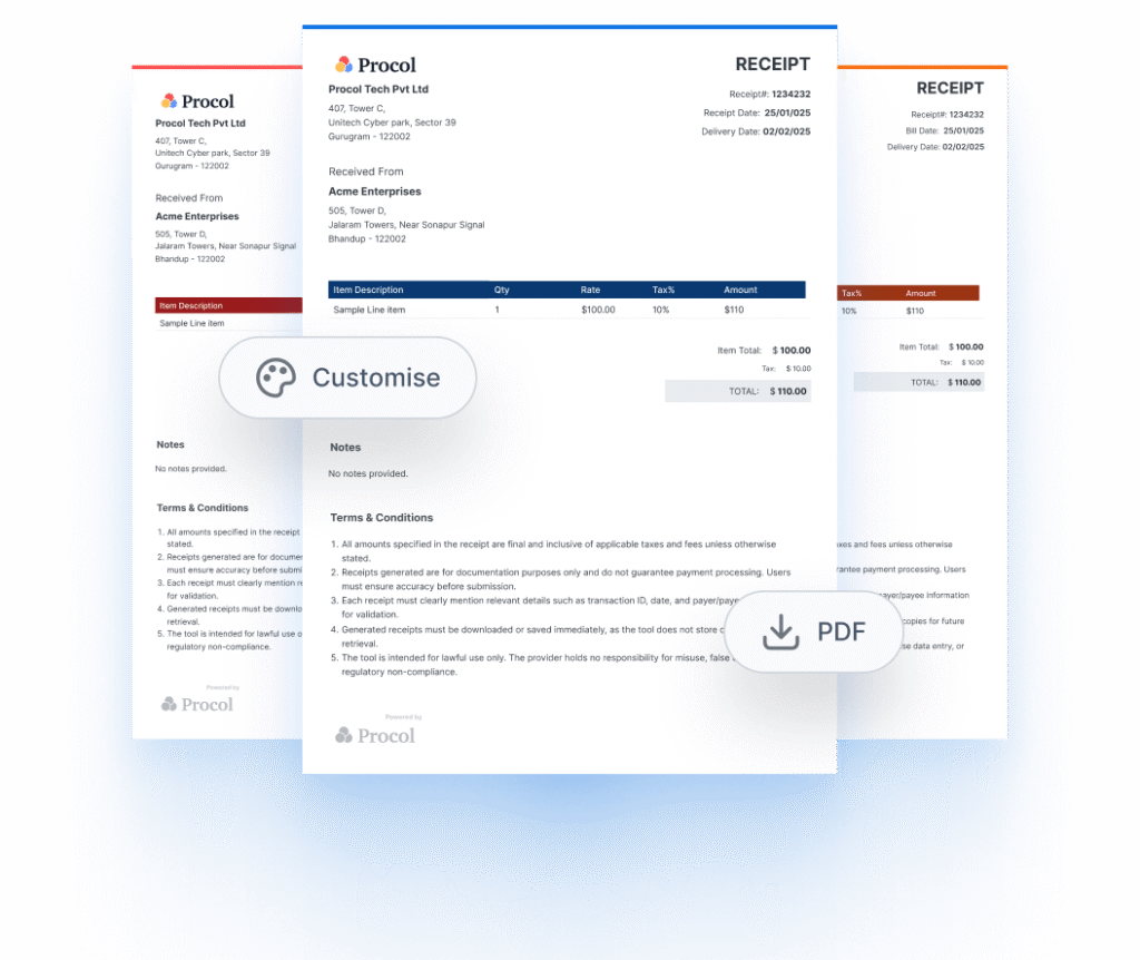 Free Receipt Generator - Make Custom Receipts Online in Seconds!